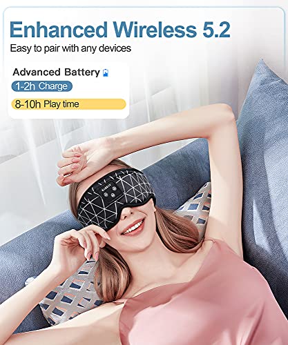 Sleep Headphones, Kabray Sleeping Headphones Soft Comfortable Bluetooth Sleep Mask with Ultra Thin Speakers, Cool Gadgets Gift for Women Men Valentine's Father's Mother's Day Birthday Christmas