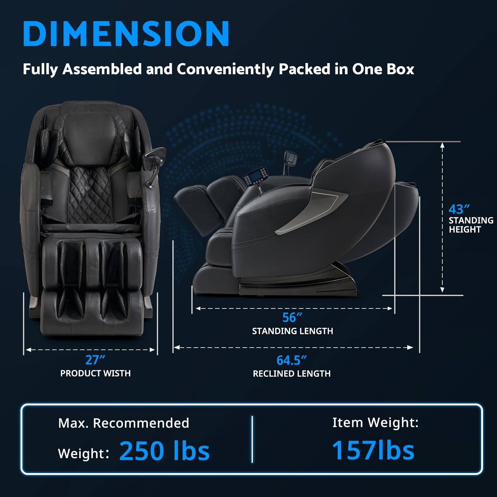 Massage Chair, Zero Gravity Full Body Massage Chair Extra Large Shiatsu Recliner w/ 14 Massage Points, Lumbar & Calf Heating, 20 Auto Modes, Air Compression, Bluetooth Speaker, Touch Screen Controller