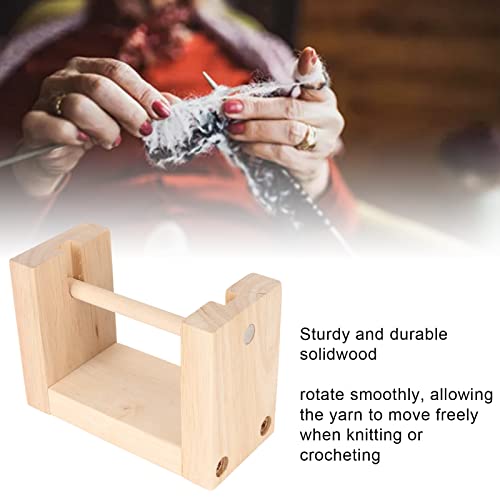 Emoshayoga Yarn Ball Holder, Widely Used Crochet Yarn Holder Solidwood Easy Assembly Rotatable Sturdy Durable for Sewing