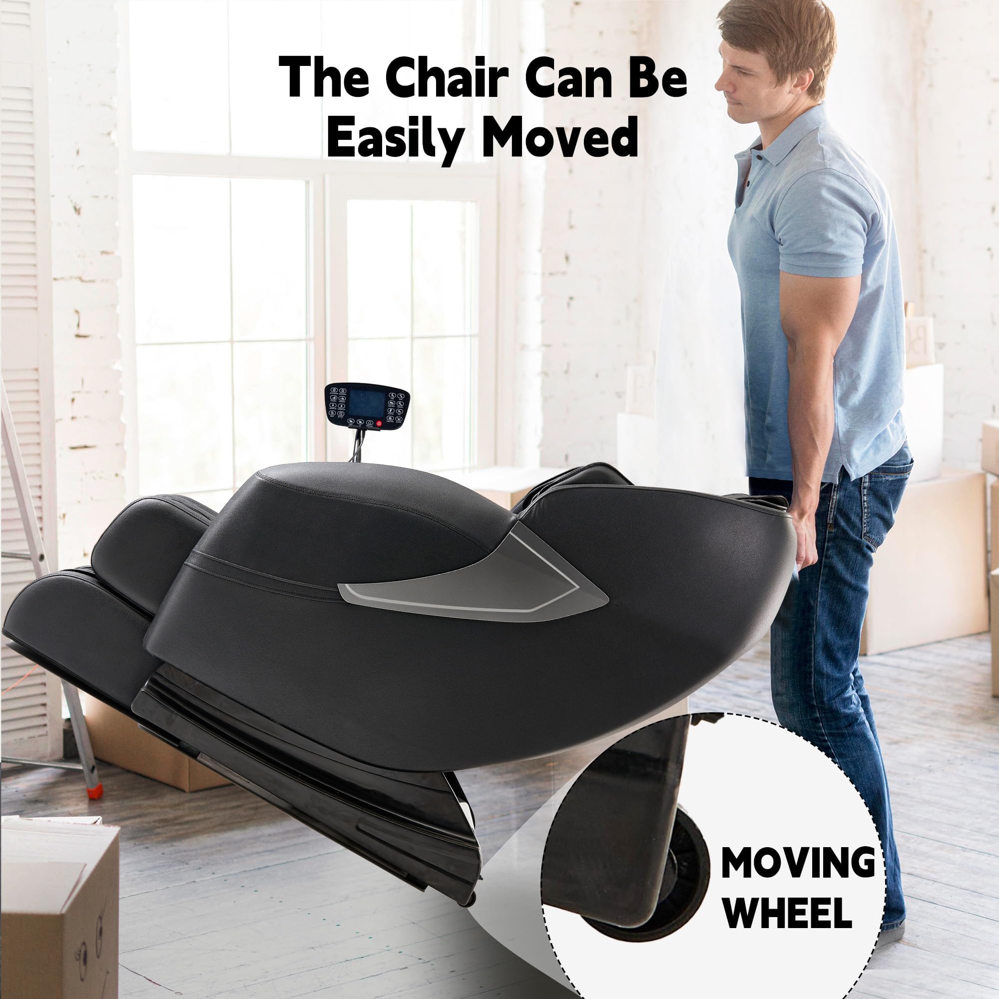 Massage Chair, Zero Gravity Full Body Massage Chair Extra Large Shiatsu Recliner w/ 14 Massage Points, Lumbar & Calf Heating, 20 Auto Modes, Air Compression, Bluetooth Speaker, Touch Screen Controller