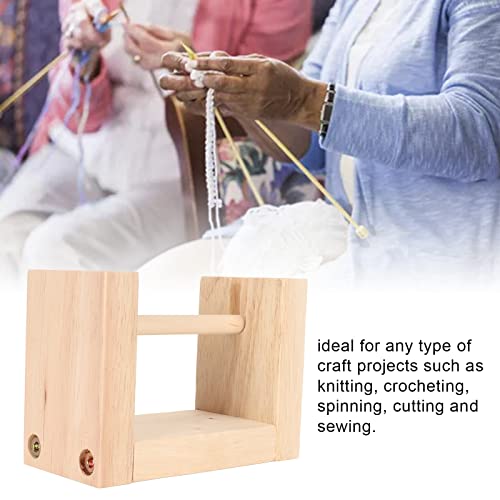 Emoshayoga Yarn Ball Holder, Widely Used Crochet Yarn Holder Solidwood Easy Assembly Rotatable Sturdy Durable for Sewing