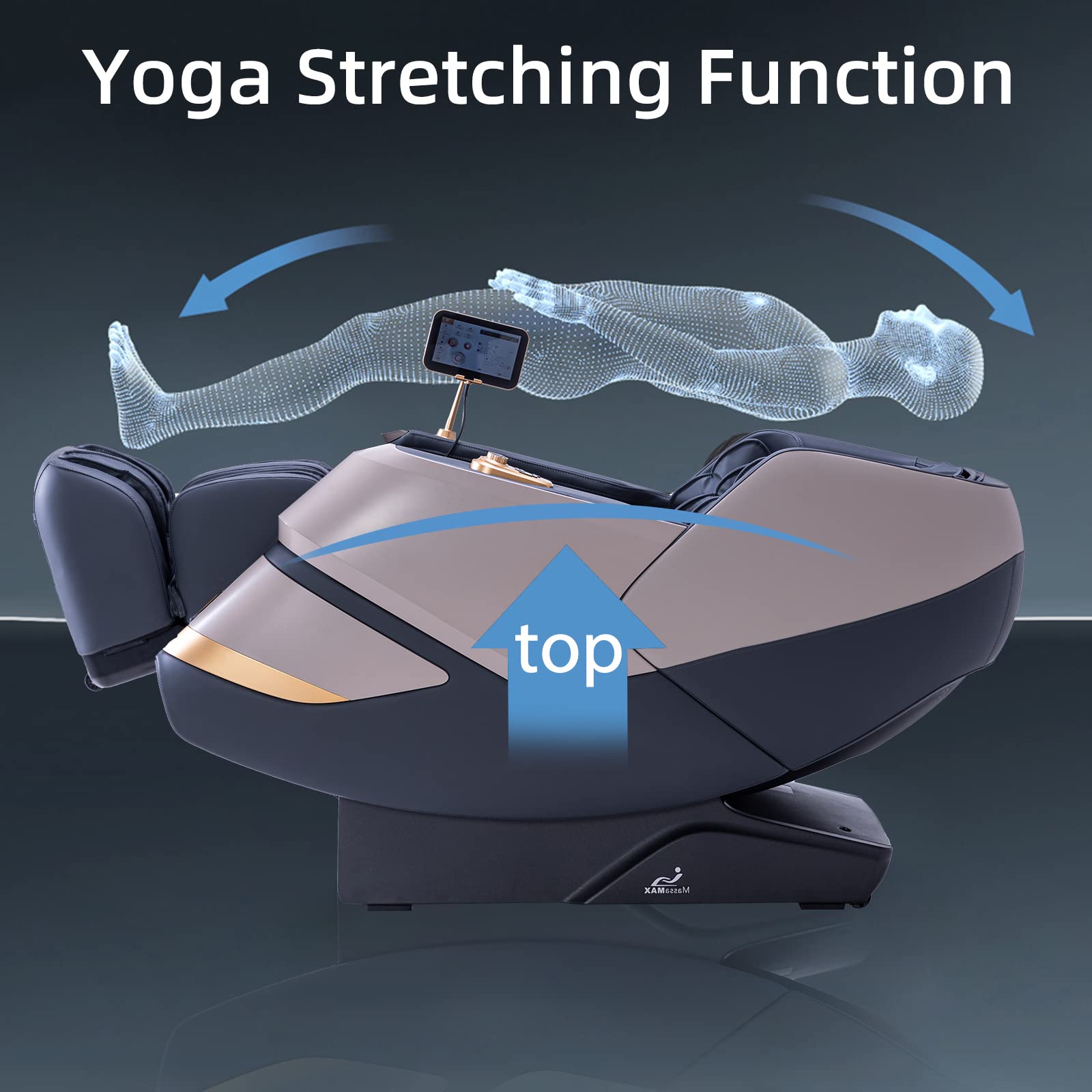 MassaMAX 4D Massage Chair, Full Body Recliner with Zero Gravity, Electric Extendable Footrest, AI Voice Control, Automatic Body Scan, Deep Yoga Stretch, Foot Rollers, and Heat (MT339-Magic Black)