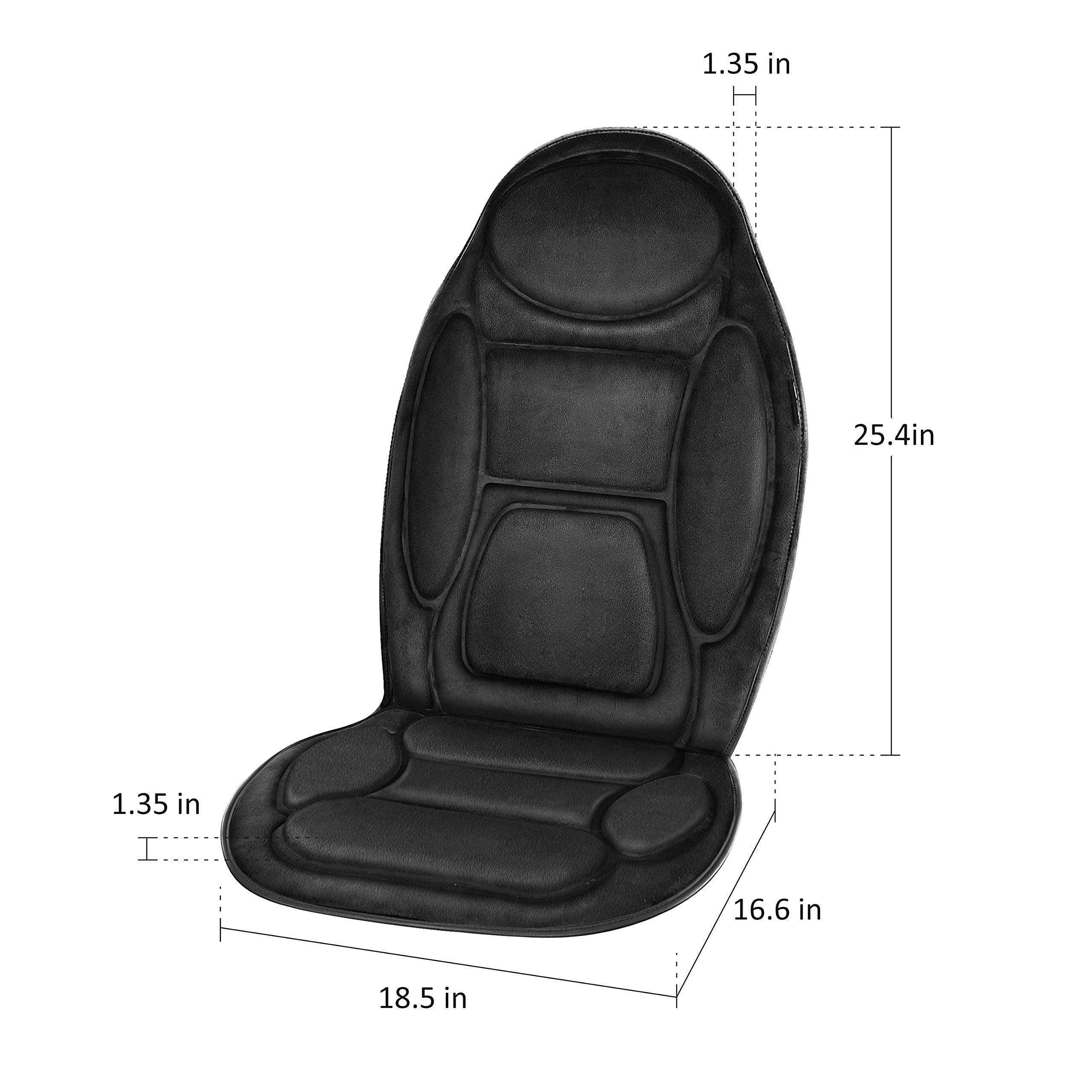 Snailax Memory Foam Vibration Massage Seat Cushion, Back Massage Pad with Heat,2 Heat Levels & 6 Vibration Massage Nodes, Seat Massager for Home Office Chair, Grey