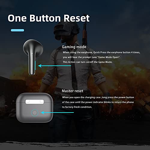 IMIKI T11 Bluetooth 5.3 Earbuds Wireless Headphones with Wireless Charging Case, Built in Mic Headset for Sports, Grey