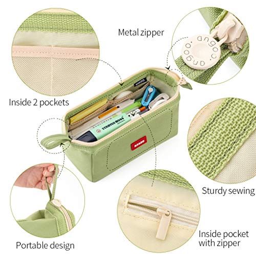 CICIMELON Pencil Case Large Capacity Pouch Pen Bag for School Teen Girl Boy Men Women (Green)