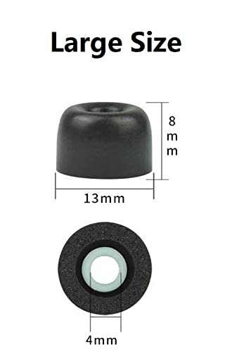 BLLQ Replecemnt Memory Foam Tips Compatible with Sony WF-1000XM4, Fit in Charging Case, Reducing Noise Earbuds Foam Ear Tips, 3 Pairs [Large Size] Foam Black L (Foam Tip XM4L)