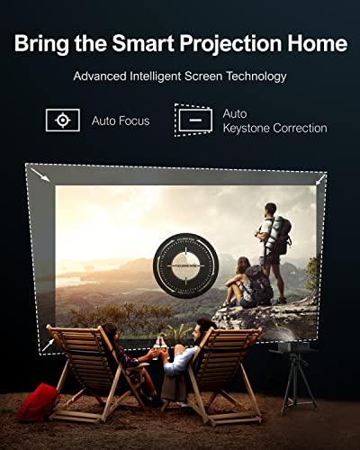 Ultimea Smart Projector with Auto Focus&Auto Keystone, Native 1080P Projector 700ANSI 21000Lux Ultra Bright even on Four Corners, 5G WiFi Bluetooth Projector Support 4K, for iOS Android Phone/TV Stick