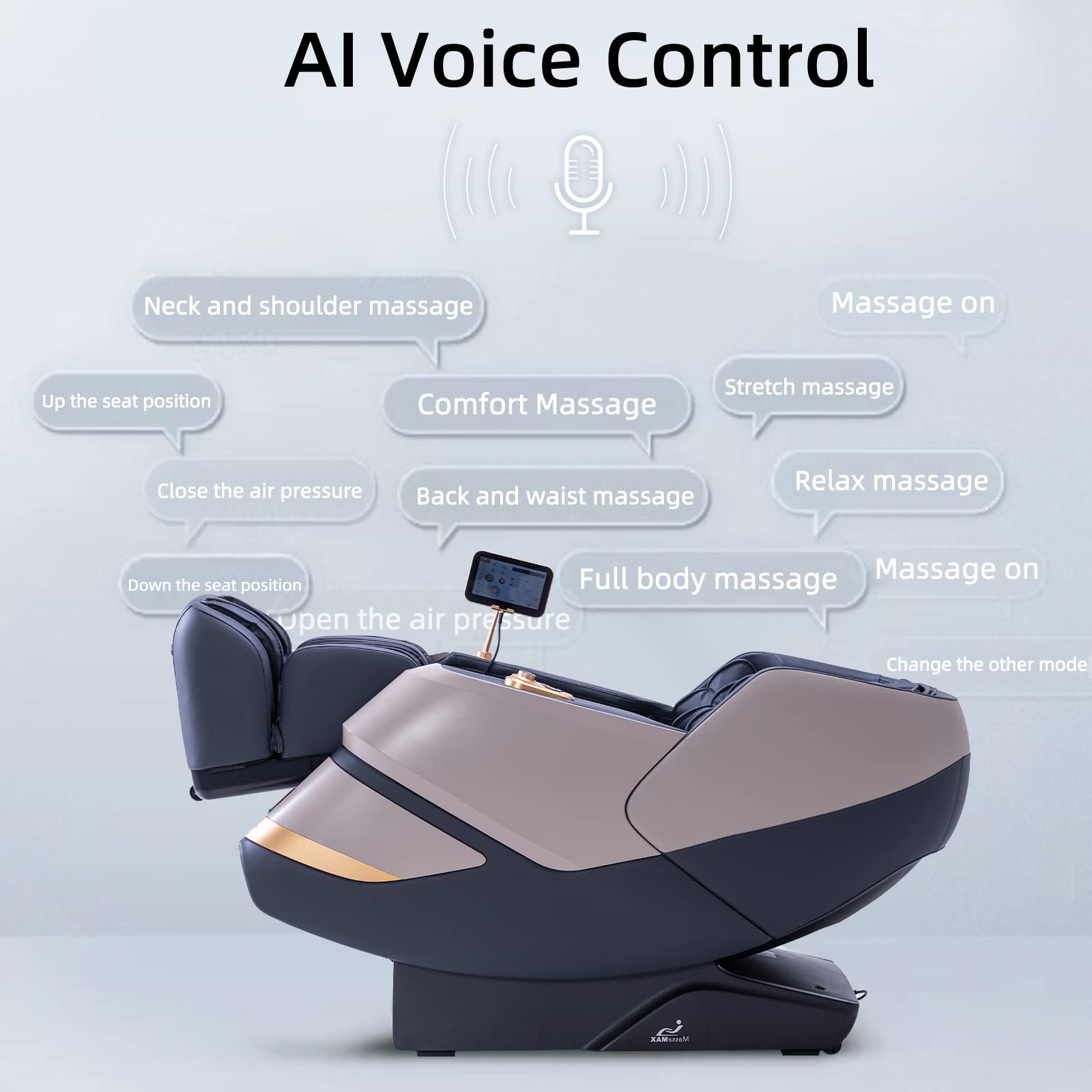MassaMAX 4D Massage Chair, Full Body Recliner with Zero Gravity, Electric Extendable Footrest, AI Voice Control, Automatic Body Scan, Deep Yoga Stretch, Foot Rollers, and Heat (MT339-Magic Black)