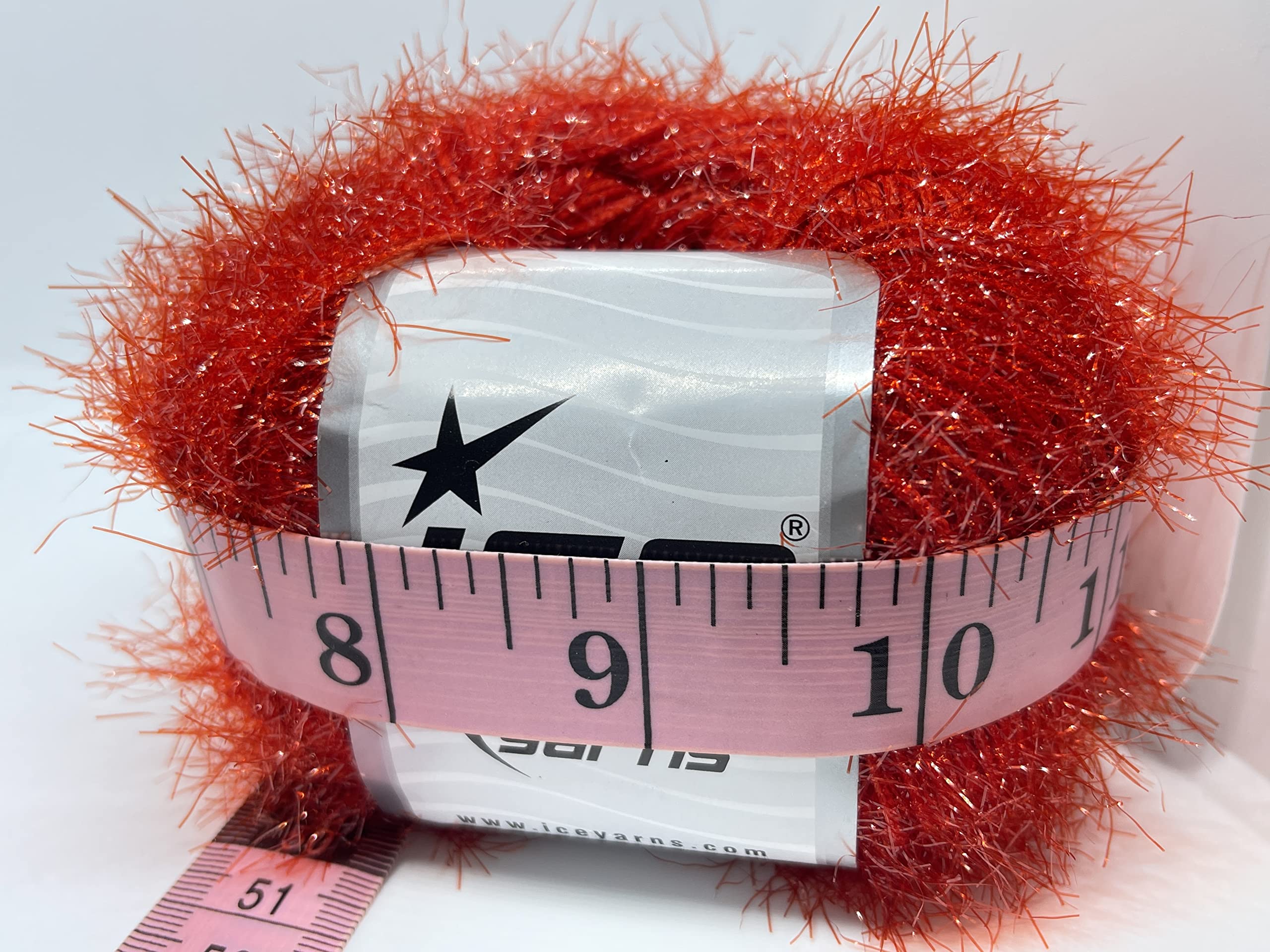 Sparkle Soft Red - Ice Yarns Metallic Lurex Nylon Eyelash Yarn 50gr 153yds