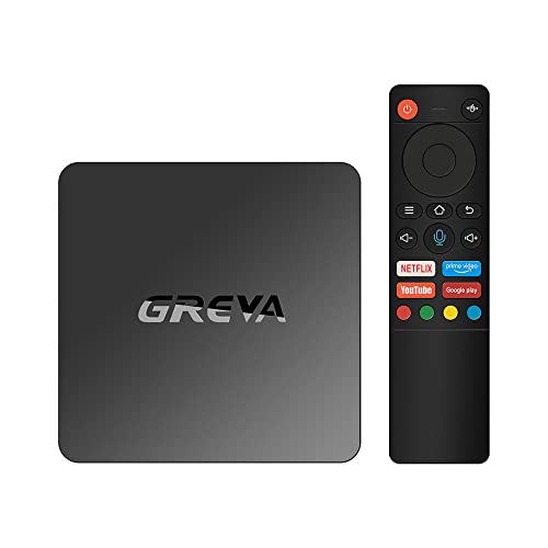 GREVA Android 11 TV Box 2GB RAM 16GB ROM Support Dual Band WiFi 2.4G/5G Voice Remote Control BT 5.0 4K HDR Smart Streaming Media Player