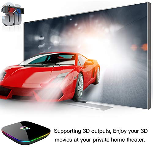 Android 9.0 TV Box 4GB RAM 64GB ROM, Q Plus Android Box H6 Quad-core WiFi 2.4GHz Support 6K H.265 HD 2.0 Ethernet