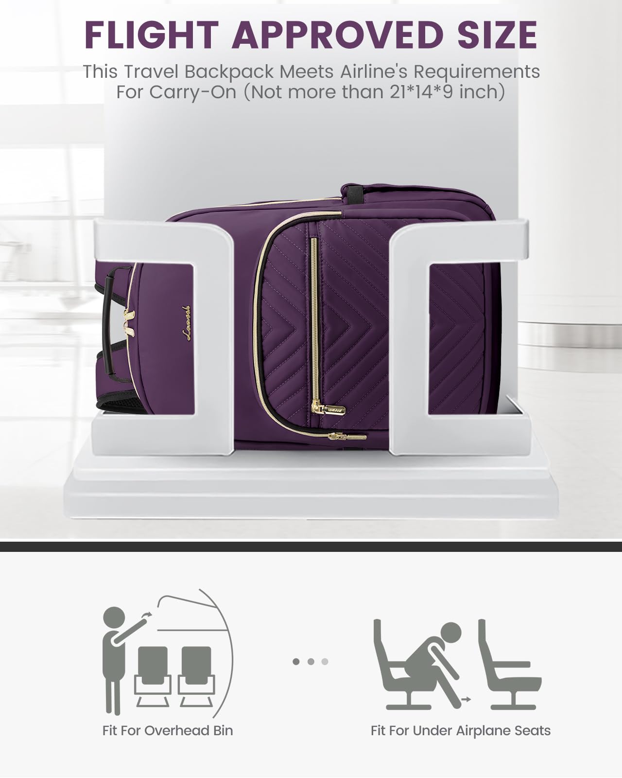 LOVEVOOK Laptop Backpack Purse for Women, Work Travel Computer Bags, College School Backpack for Student Girl, Quilted Casual Daypack with USB Port, Fit 15.6 Inch Laptop, Deep Plum