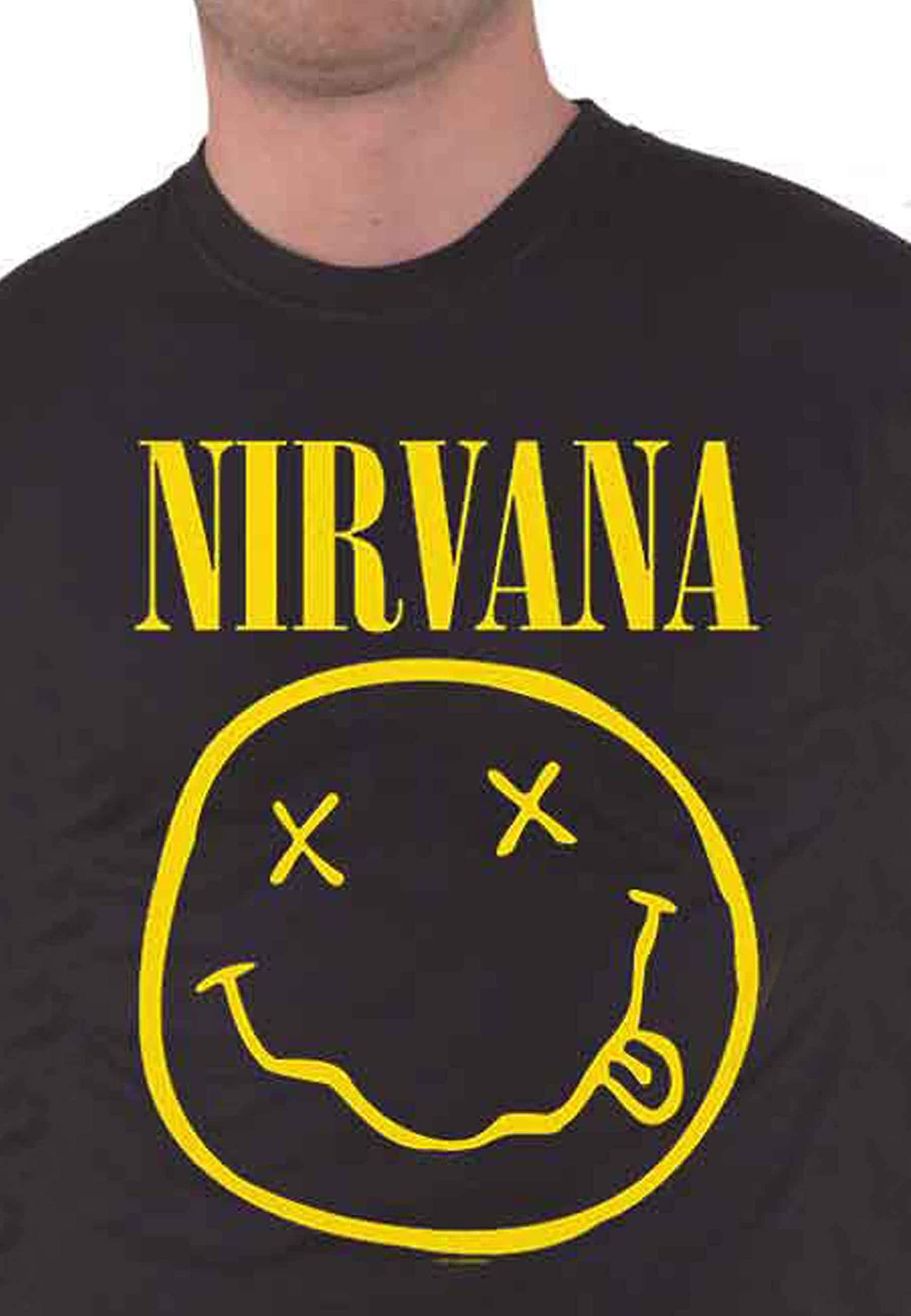 Nirvana T Shirt Flower Sniffin Band Logo Nevermind Official Mens Black Size XXXXXL