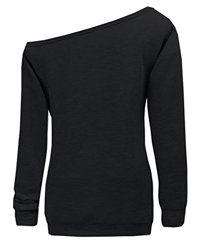 GSVIBK Womens Halloween Shirt Pumpkin Sweatshirt Halloween Off Shoulder Sweatshirts Long Sleeve Slouchy Pullover Tops 248 Black 3XL