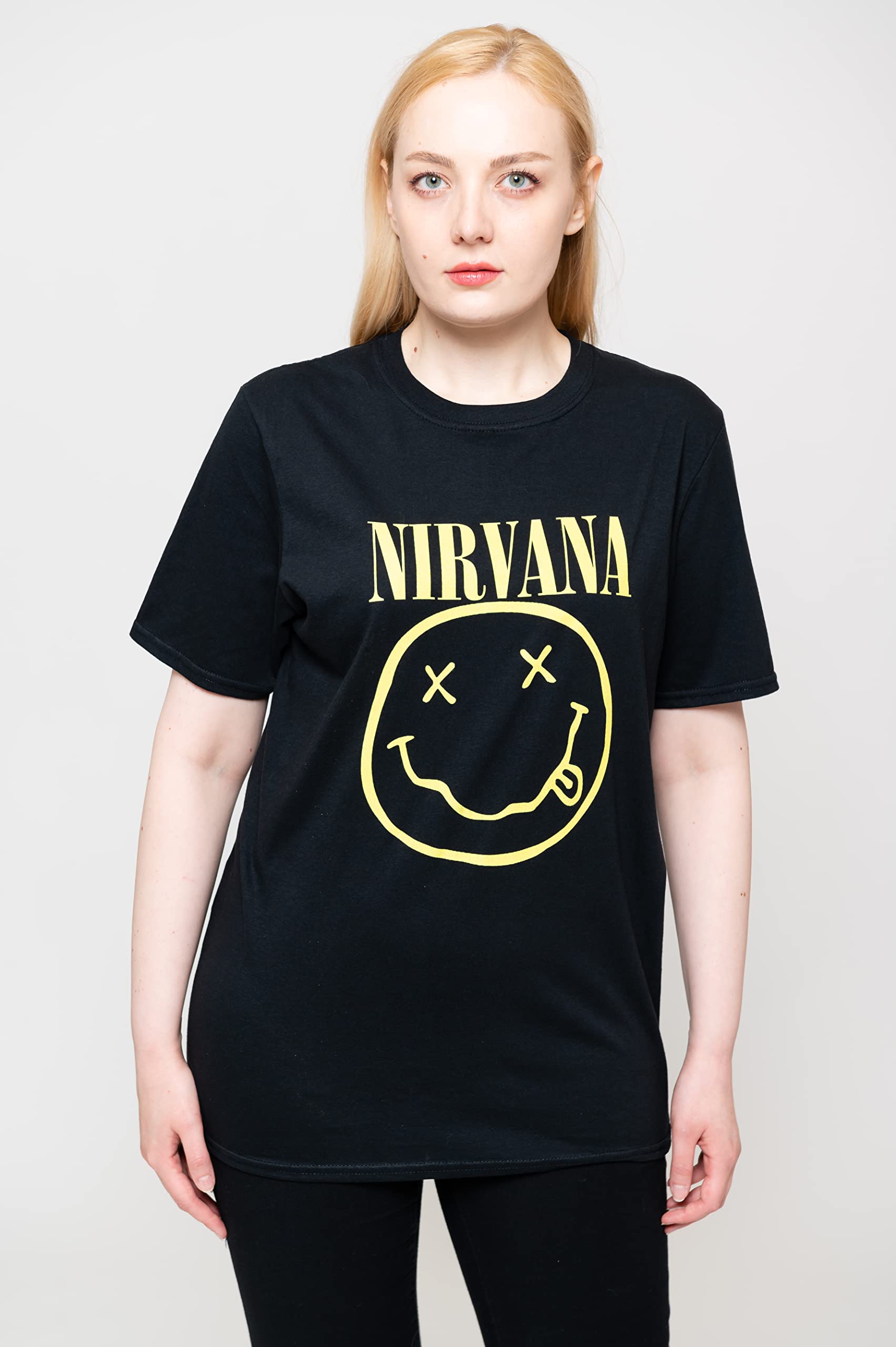 Nirvana T Shirt Flower Sniffin Band Logo Nevermind Official Mens Black Size XXXXXL