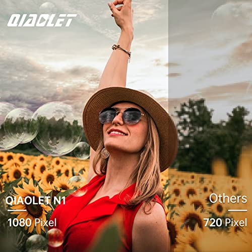 QIAOLET Mini Projector,Portable Projector with WiFi and Bluetooth,Native 1080P FHD,Andriod OS 9.0,Movie Projector for iPhone Android,Home Theater Projector Compatible with USB/HDMI,TV Stick,Computer