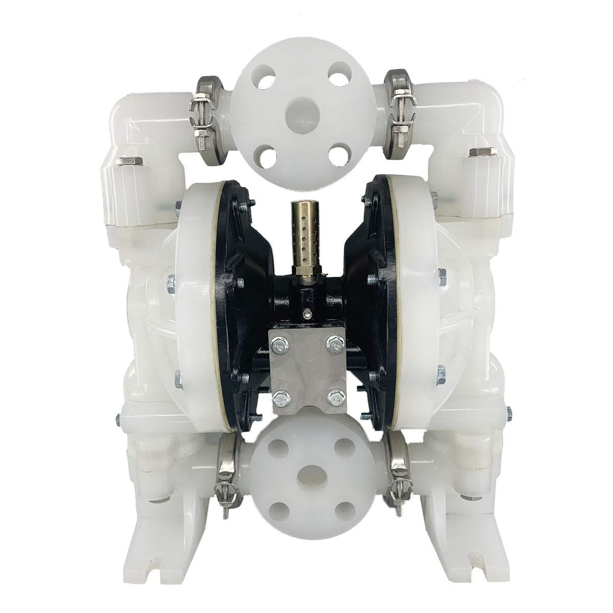 HOTSTORE Double Diaphragm Pump, Air-Operated Double Diaphragm Transfer Pump Polypropylene 72GPM,125 PSI, 1" Inlet &Outlet, 1/2" Air Inlet for Chemical Industrial Use (QB-25PP)