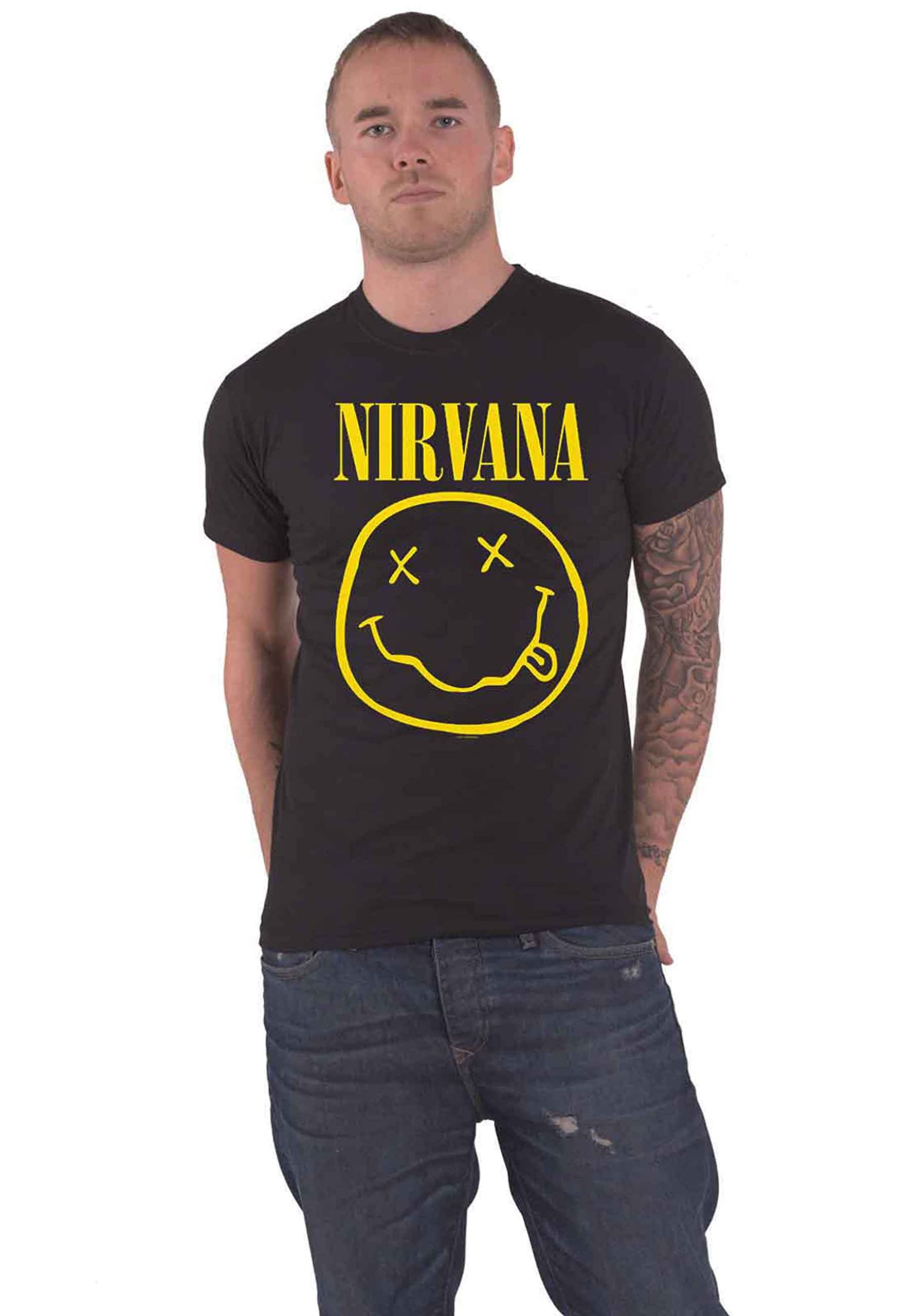 Nirvana T Shirt Flower Sniffin Band Logo Nevermind Official Mens Black Size XXXXXL
