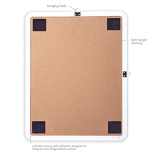 Dry Erase Board 8.5 X 11 inch Magnetic Whiteboard with 4 Markers and 2 Magnets with White Frame. Use for School, Home, Office, Remote Learning. Easy to Hang on Walls or Magnetic Surfaces.