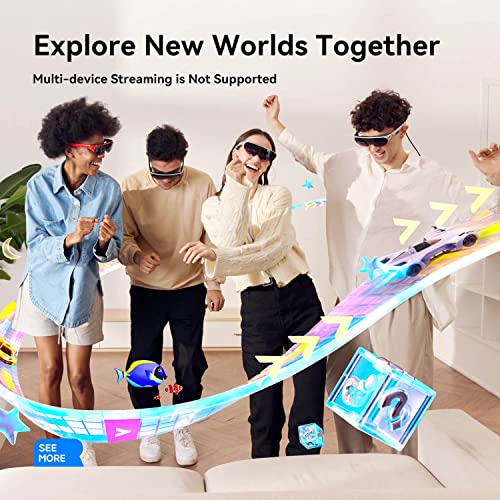 Rokid Air AR Glasses, Myopia Friendly Pocket-Sized Yet Massive 120"" Screen with 1080P OLED Dual Display, 43°FoV, 55PPD