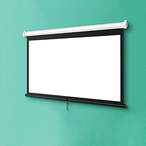 Manual Pull Down Projection Screen, 60-inch Portable HD Movie Screens, Wall-Mounted/Hanging Projector Screen, Anti-Rust Metal Shell, Support 4:3 16:9 3D 4K (Size : 60Inch 16-9)