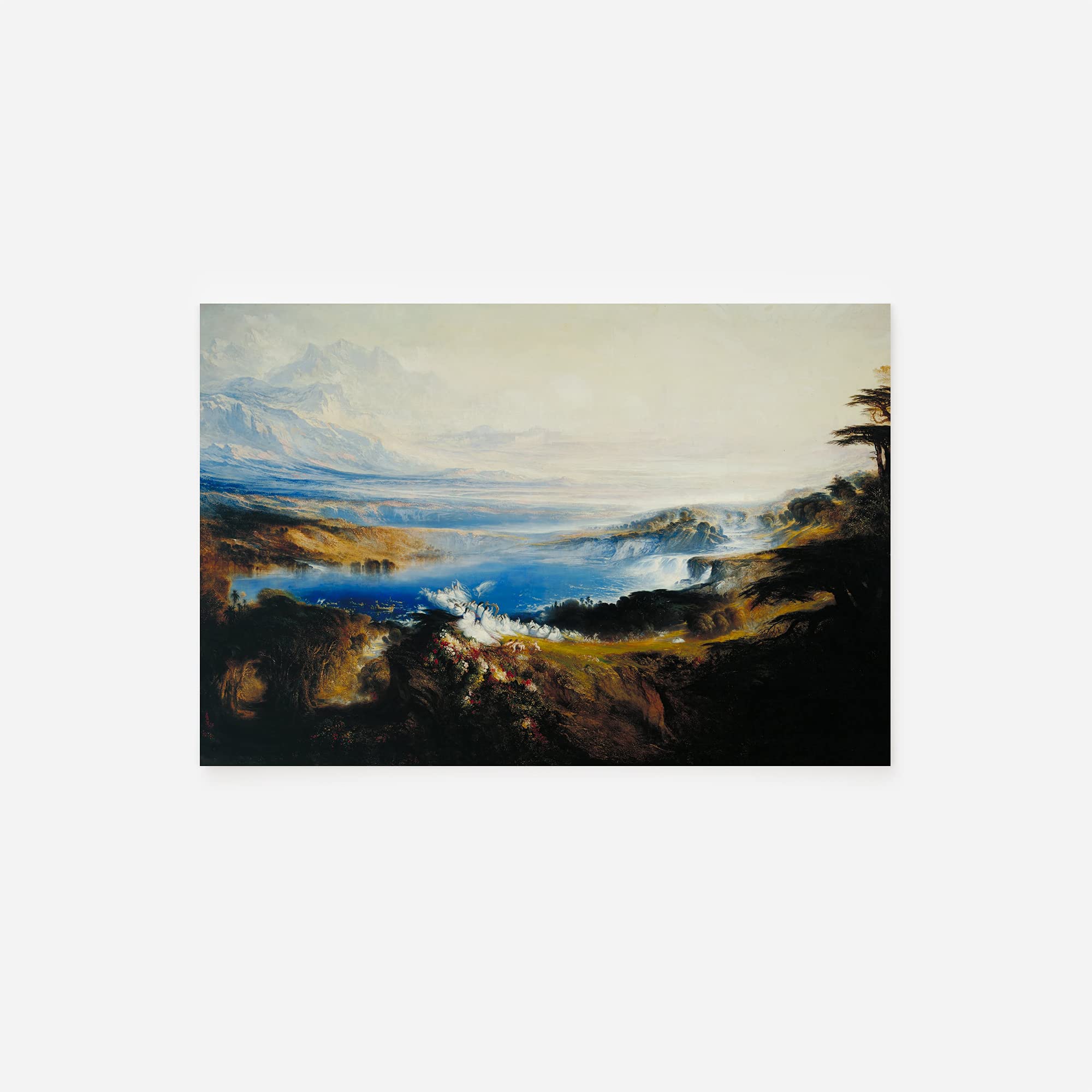 John Martin - The Plains of Heaven (1851) - Classic Painting Photo Poster Print Art Gift Home Wall Decor - Religious Nirvana God // Size: 24 x 16 Inches