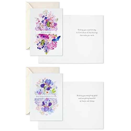 Hallmark Religious Easter Cards Assortment, Painted Flowers (16 Cards with Envelopes)