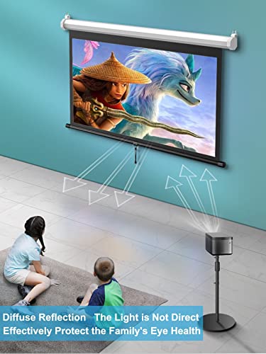 Manual Pull Down Projection Screen, 60-inch Portable HD Movie Screens, Wall-Mounted/Hanging Projector Screen, Anti-Rust Metal Shell, Support 4:3 16:9 3D 4K (Size : 60Inch 16-9)