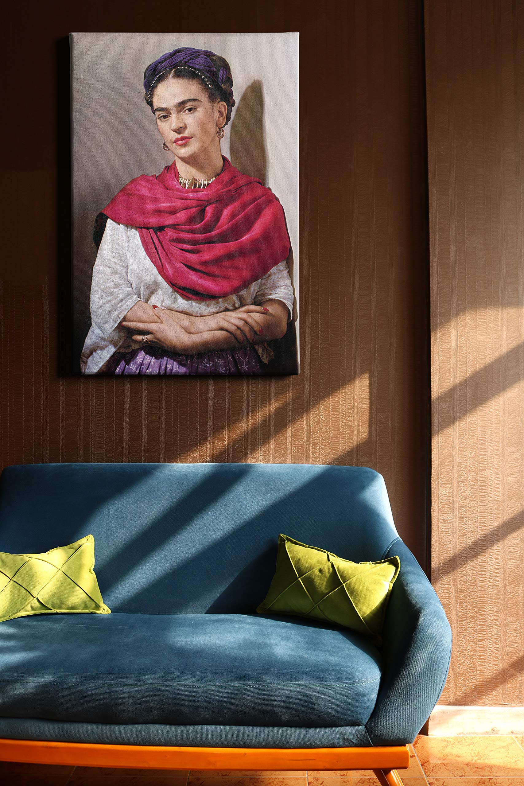 MW MERWEZI Frida Kahlo Poster Painting Canvas Wall Art Home Decor Framed Art (20"x30" Stretched on Wood)