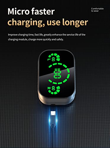 VOLT+ Plus TECH Wireless V5.3 LED Pro Earbuds Compatible with Tecno Phantom X2 IPX3 Water & Sweatproof/Noise Reduction & Quad Mic(Black)