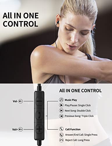 ACAGET USB C Headphones for Galaxy S23 Ultra S22 Plus Type C Earphones Noise Cancelling Wired Headphone Digital DAC HiFi Stereo in Ear Earbuds for Samsung A53 S21 S20 FE Pixel 7 Pro 6A iPad Pro Black