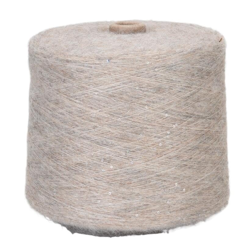 500g/Ball/Mohair Alpaca Sequins Yarn DIY Knitting Wool Sweaters, Coats, Socks, Hats Yarn (Color : 839- Orange)