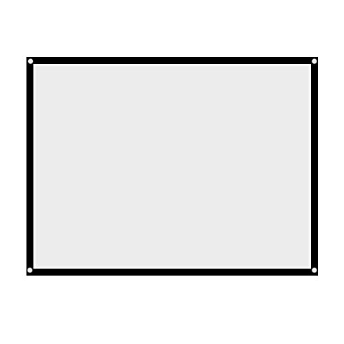 60-100 Inch Portable Projector Screen, Foldable 4:3 HD Non-Crease Polyester Projection Screen with View Angle Visual for Indoor Outdoor Film Theater Movie(White-60)