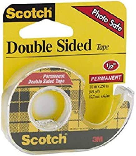 Scotch 378988 Double Sided Tape with Dispenser 1/2-Inch x 6.94 yds. Clear (136)