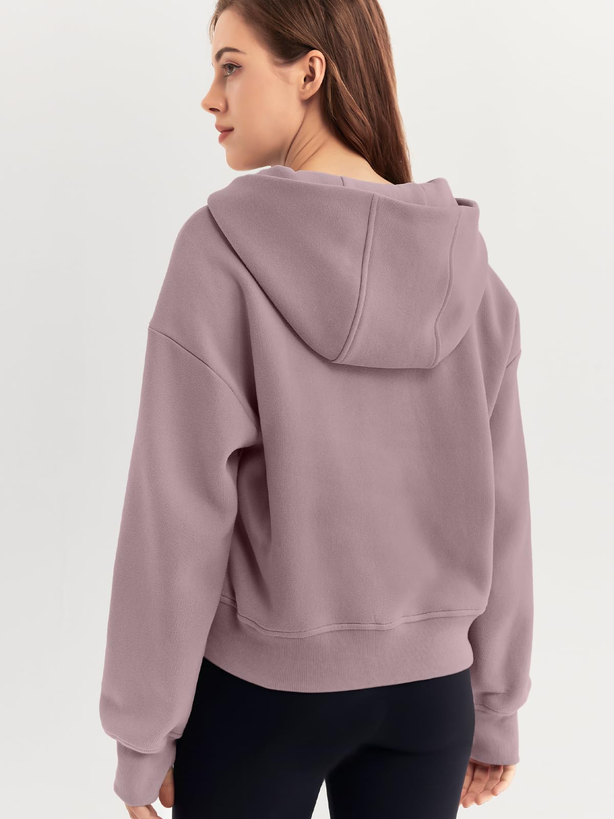 EFAN Sweatshirts Womens Hoodies Oversized Sweaters Quarter Half Zip Pullover Winter Jackets Fall Fashion Outfits 2023 Y2K Clothes Darkpink