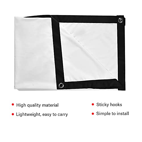 60-100 Inch Portable Projector Screen, Foldable 4:3 HD Non-Crease Polyester Projection Screen with View Angle Visual for Indoor Outdoor Film Theater Movie(White-60)
