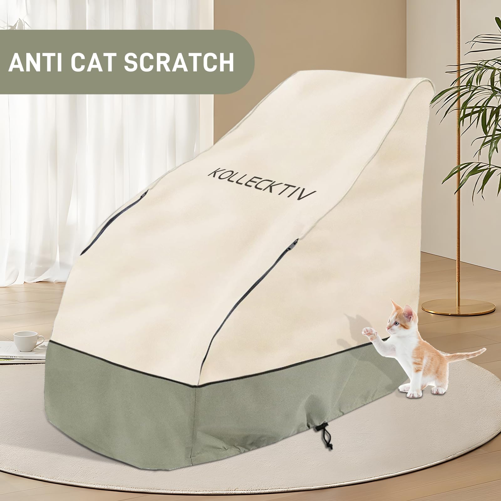 Kollecktiv Massage Chair Cover, Waterproof Dustproof Protector Cover for Full Body Massage Chair Recliner, Cover with Drawstring, Zero Gravity Recliner Massage Chair Protector Cover