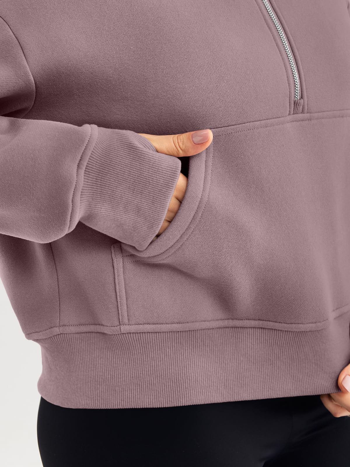 EFAN Sweatshirts Womens Hoodies Oversized Sweaters Quarter Half Zip Pullover Winter Jackets Fall Fashion Outfits 2023 Y2K Clothes Darkpink