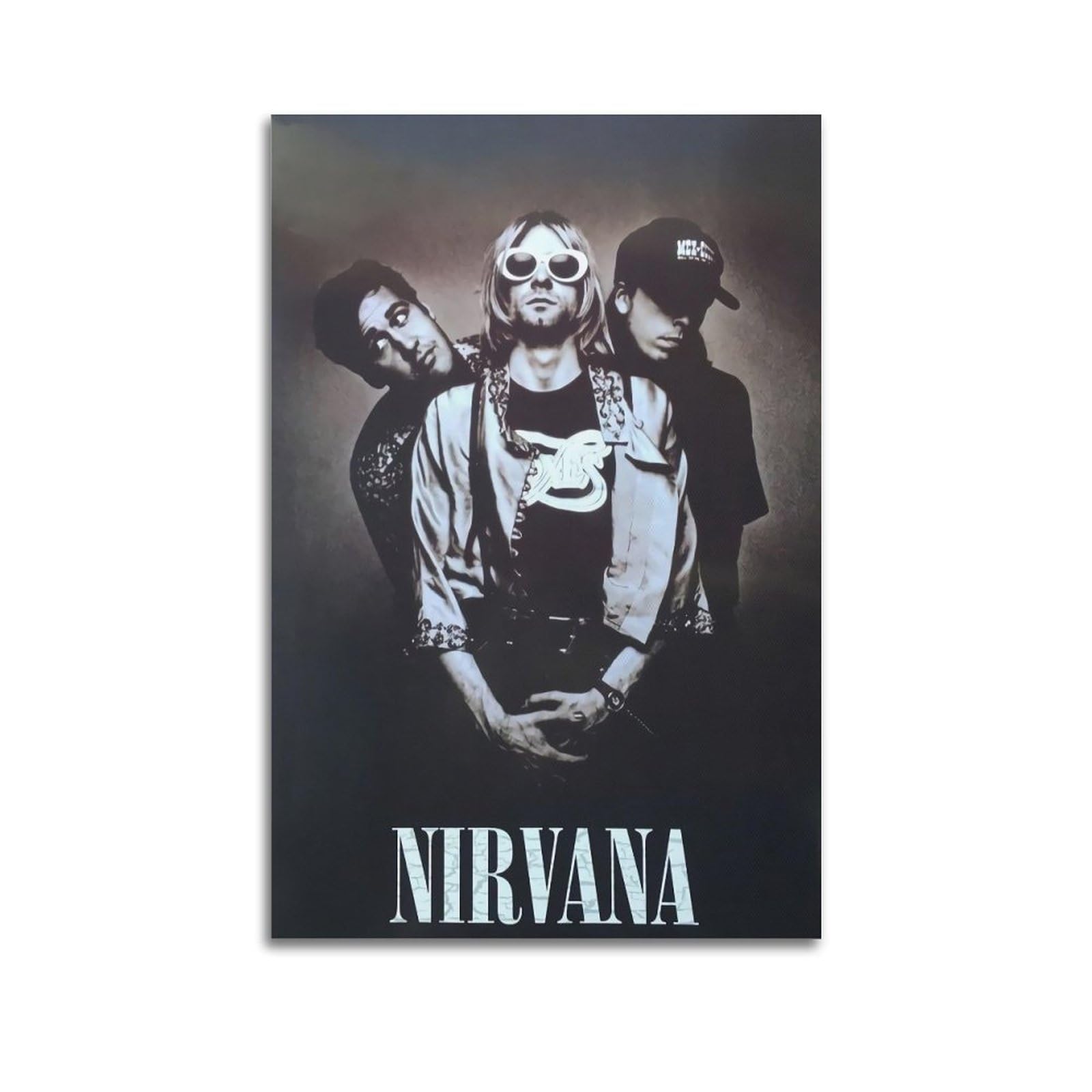 VCLUST Nirvana Poster Vintage Music Band Poster Art Decor Painting Aesthetic Wall Art Canvas for Bedroom Decor 12x18inch(30x45cm) 8