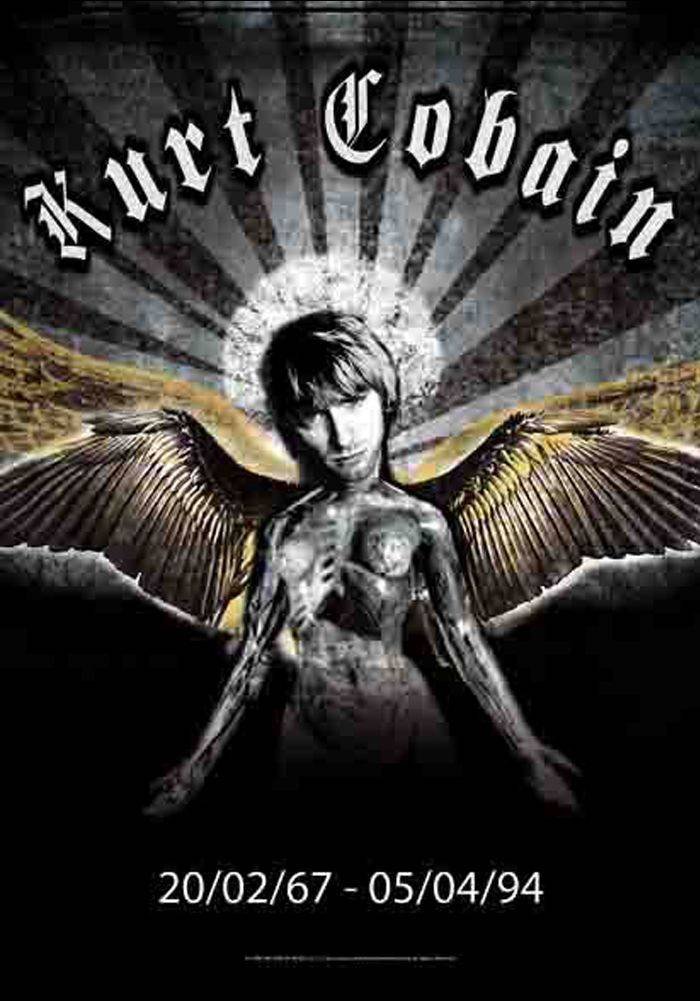 Nirvana Kurt Cobain Angel Fabric Poster