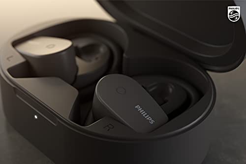Philips A5205 Wireless Sports Earbuds, IPX7 Waterproof, in-Ear True Wireless Bluetooth 5.1 Headphones, USB-C Charging, Detachable earhooks, Up to 20 Hours of Playtime, TAA5205BK