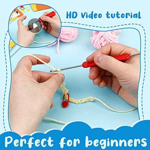 ZXIIXZ Crochet Kit for Beginners, Complete Crochet Kit with Dinosauria Yarn, Hooks, Storage Box, DIY Crafts