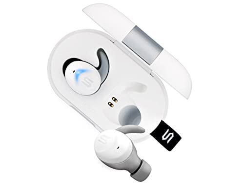Soul ST-XS2 High Performance True Wireless Earbuds, in Ear Headphones, Waterproof, Bluetooth 5.0, Noise Cancelling, Built-in Microphones for iPhone iPad Android Smartphones Tablets Laptop (White)