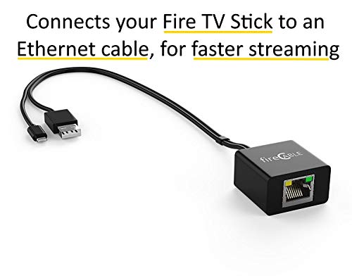fire-Cable Ethernet Adapter for WiFi TVSticks & Streaming Media Players (Connects TV Stick to a Ethernet for Fast Playback, Streaming and Less Buffering)