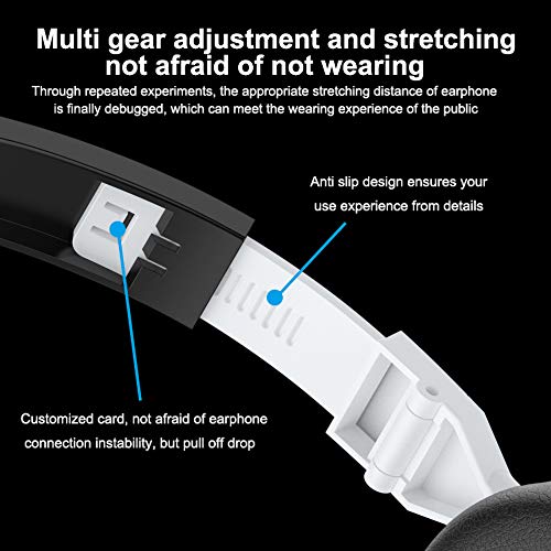 LUYANhapy9 Gaming Headphone,Wired Foldable 3.5mm HiFi Audio Bass Headset Stereo Surround Noise Cancelling Over Ear for Phone/Tablet White One Size