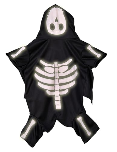 Rubie's Glow in The Dark Skeleton Hoodie Pet Costume, Medium