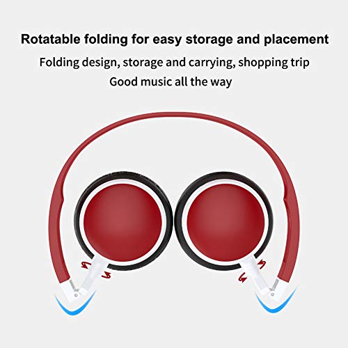 LUYANhapy9 Gaming Headphone,Wired Foldable 3.5mm HiFi Audio Bass Headset Stereo Surround Noise Cancelling Over Ear for Phone/Tablet White One Size