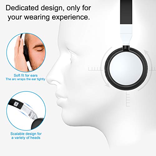 LUYANhapy9 Gaming Headphone,Wired Foldable 3.5mm HiFi Audio Bass Headset Stereo Surround Noise Cancelling Over Ear for Phone/Tablet White One Size