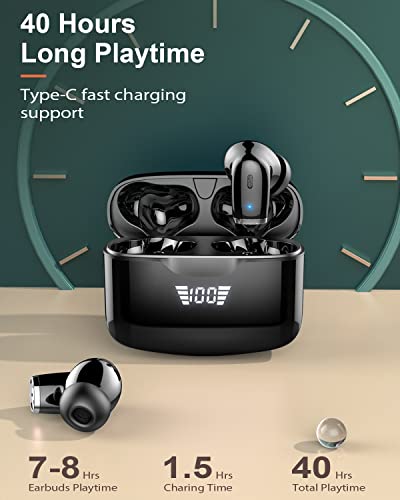 Wireless Earbud, Bluetooth 5.3 Headphones with ENC HD Mic, Bluetooth Earphones with Deep Bass, Bluetooth Earbud in Ear Noise Cancelling, 40H Wireless Headphones IP7 Waterproof Ear Buds[2022 Upgrade]
