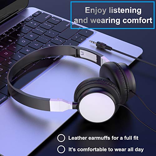 LUYANhapy9 Gaming Headphone,Wired Foldable 3.5mm HiFi Audio Bass Headset Stereo Surround Noise Cancelling Over Ear for Phone/Tablet White One Size